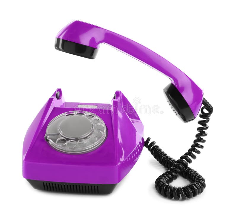 Old Violet Telephone Rotary Dial Isolated White Stock Photos - Free ...