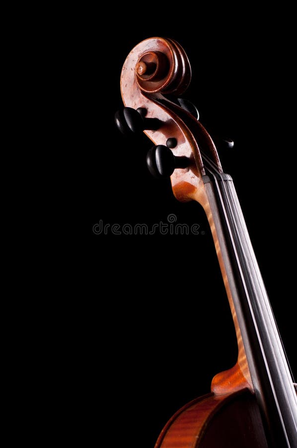 Old Violin on Black Background Stock Photo - Image of musician, chamber ...