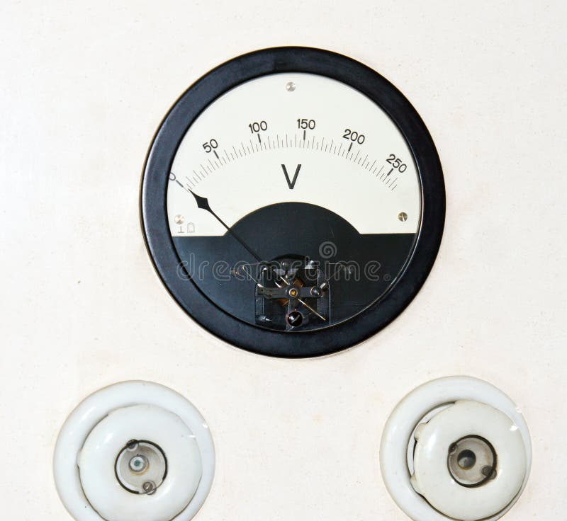 Old voltmeter stock image. Image of engineering, current - 57589601