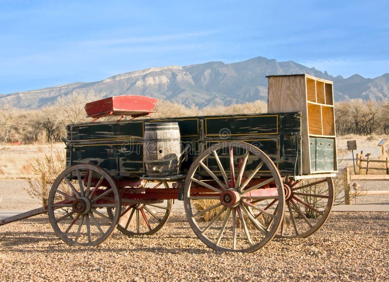 Old Wild West Cowboy Wagon Cart Stock Image - Image of town, wheel ...