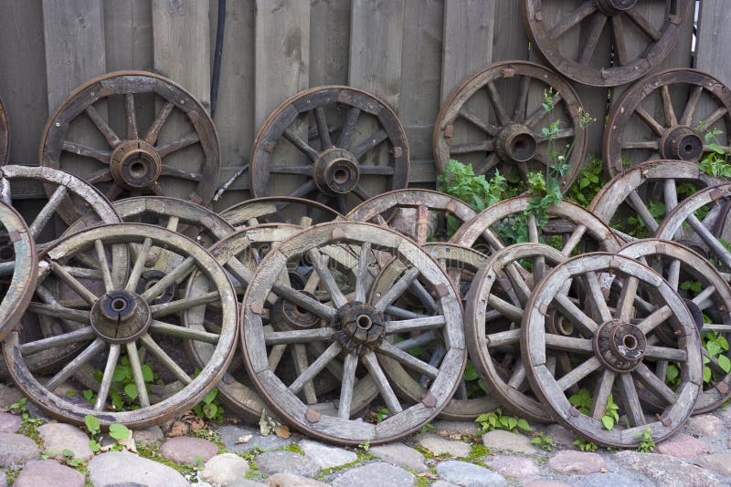 Old wagon wheels stock image. Image of wheel, hardwood - 6511047