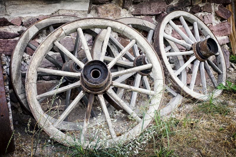 Old wagon wheels stock image. Image of rustic, brown - 35591593
