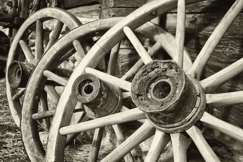 Old wagon wheels stock image. Image of spoke, antique - 36478547