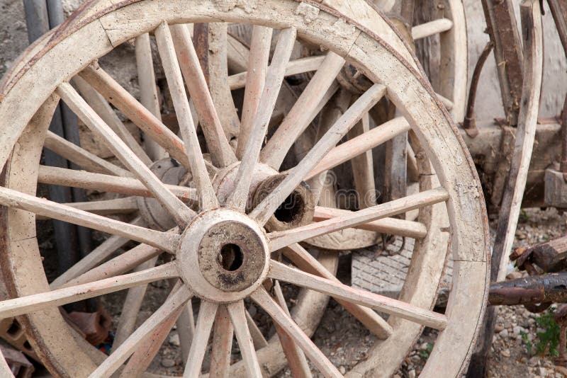 Old wagon wheels stock image. Image of vintage, shape - 74527419