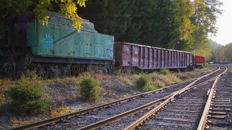 Old Wagons on the Railway Tracks Stock Photo - Image of bridge ...
