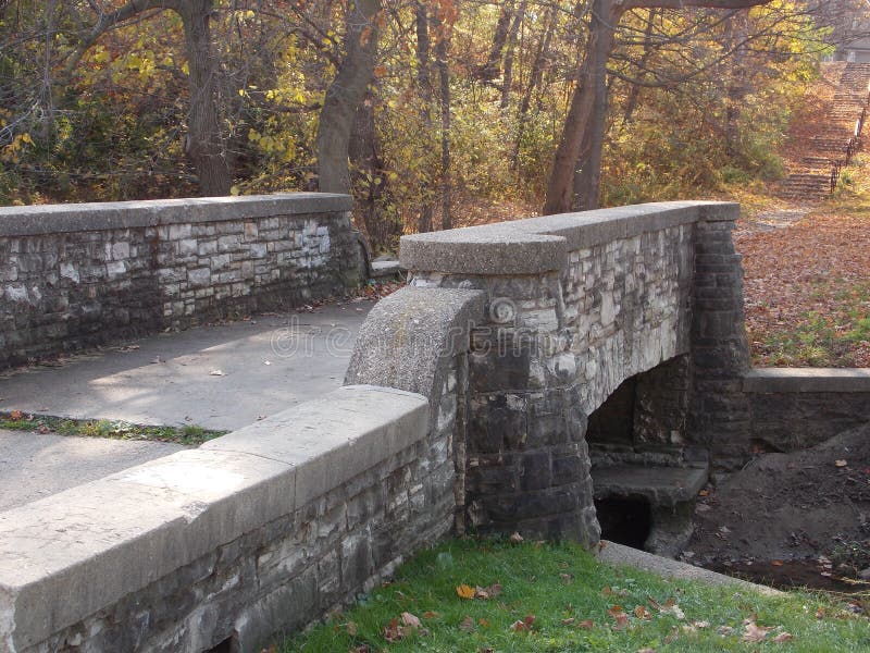 Old Walking Bridge in Autumn Stock Image - Image of autumn, texture ...