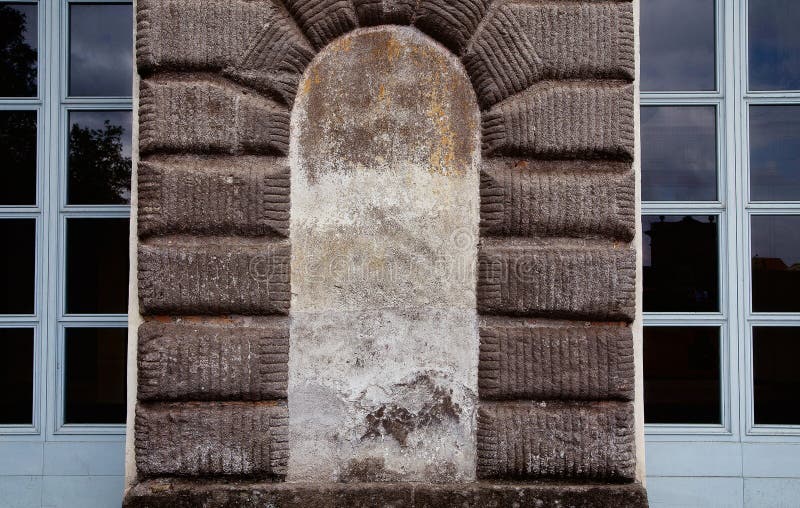 Old wall with arch stock image. Image of gray, immured - 76733847