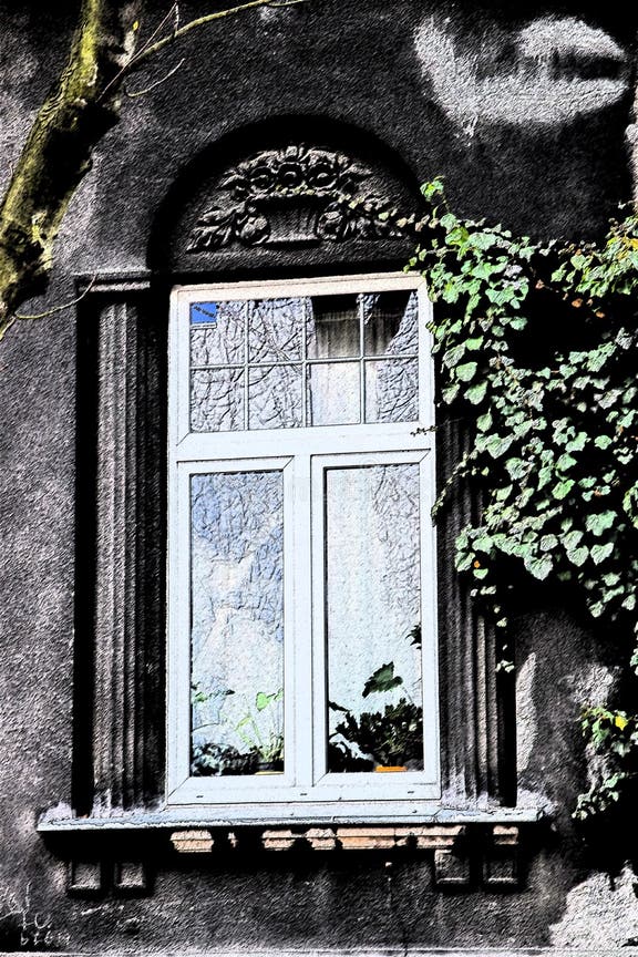 Old Wall Architecture Wih Windows Stock Image - Image of facade, color ...