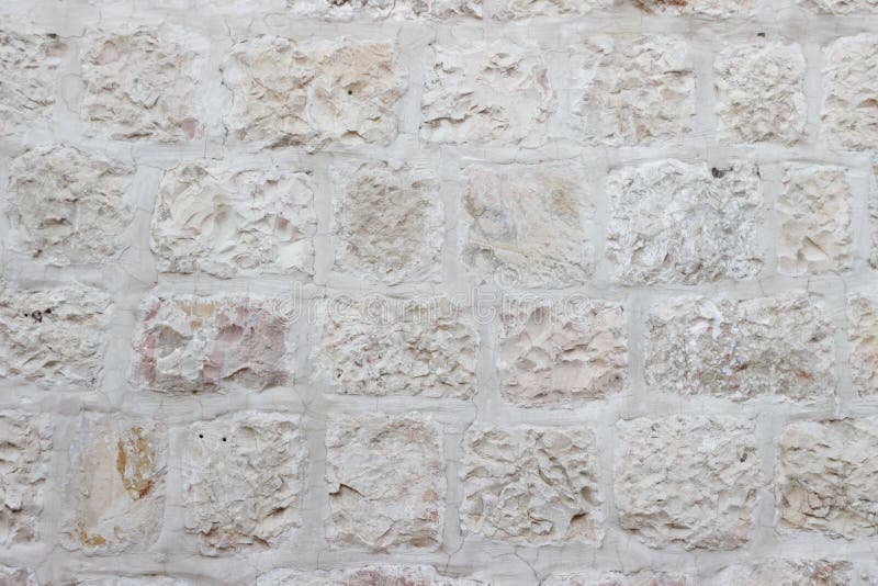 Old Wall of Beige Blocks of Jerusalem Stone Texture Stock Photo - Image ...