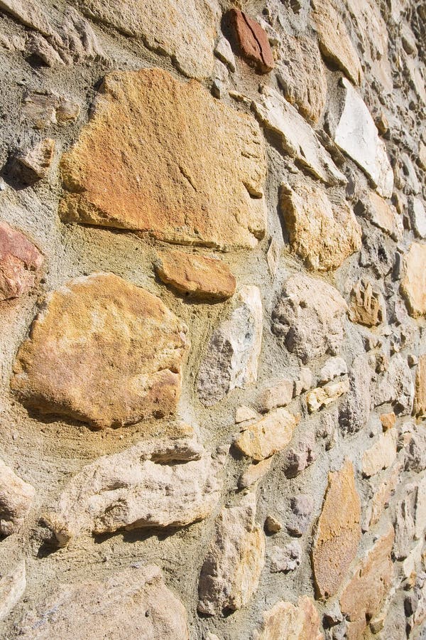 Old Wall Built with Irregularly Shaped Stone Blocks Recently Restored ...