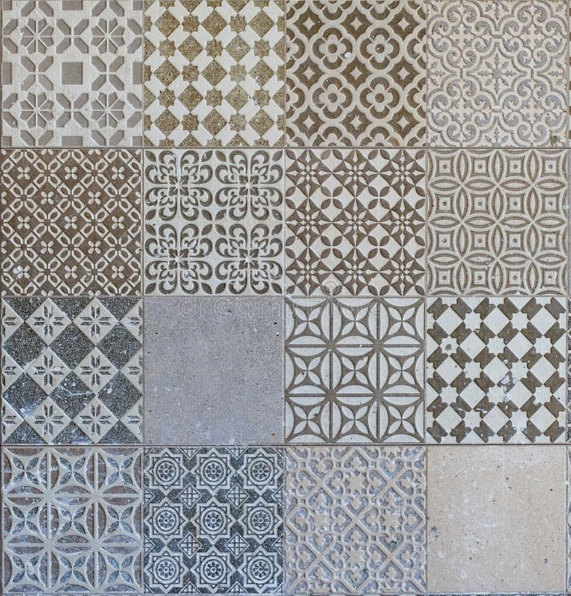 Old Wall Ceramic Tiles Patterns Handcraft Stock Photo - Image of design ...