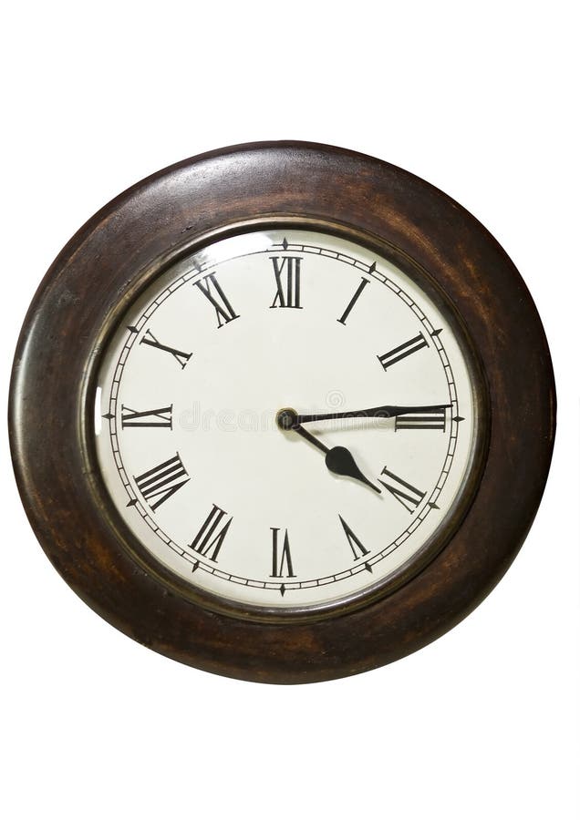 Round Old Style Wall Clock stock image. Image of numbers - 1663253
