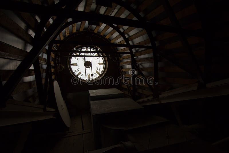 Old Wall Clock - Mechanism Inside Stock Image - Image of backlight ...