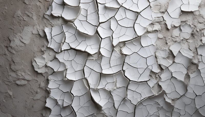 Old Wall with Crumbling Cracked Plaster. Abstract Background in White ...