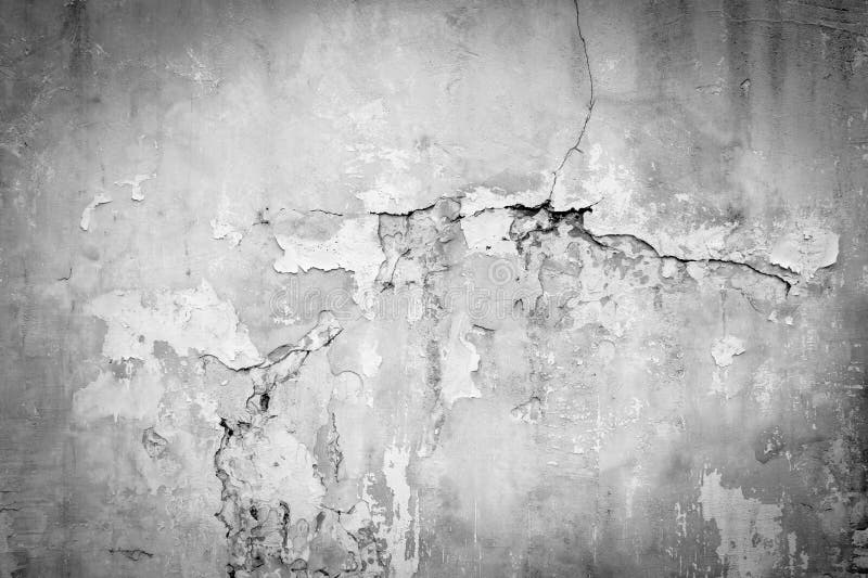 Old Wall with Deep Cracks. Grunge Gray Color Texture. Destruction on ...