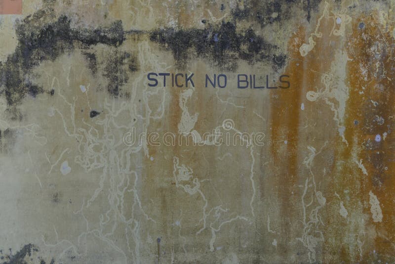 Stick No Bills Written in French in Black Paint Stock Image - Image of ...
