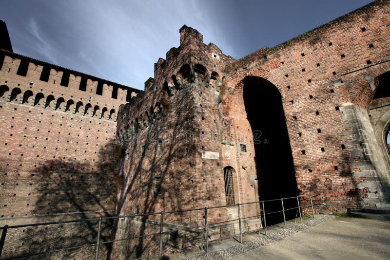 Old wall of Italian castle stock image. Image of landmark - 7502591