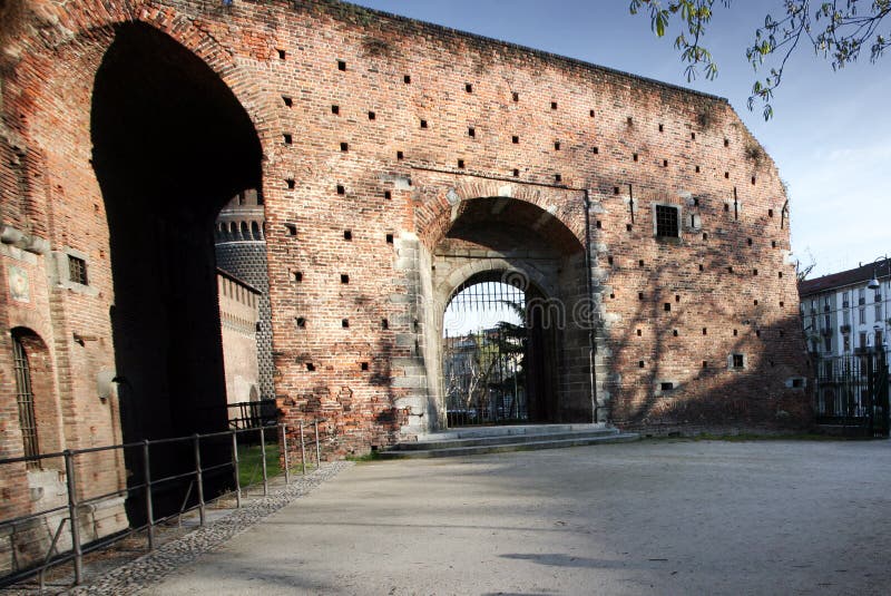 Old wall of Italian castle stock photo. Image of castello - 7502594