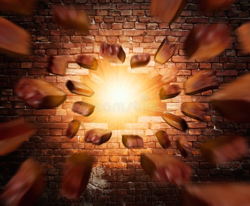 Flying bricks stock image. Image of explosion, removal - 6010185