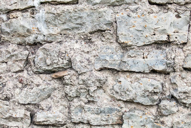 Wall of Big Stones and Broken Bricks Stock Image - Image of closeup ...