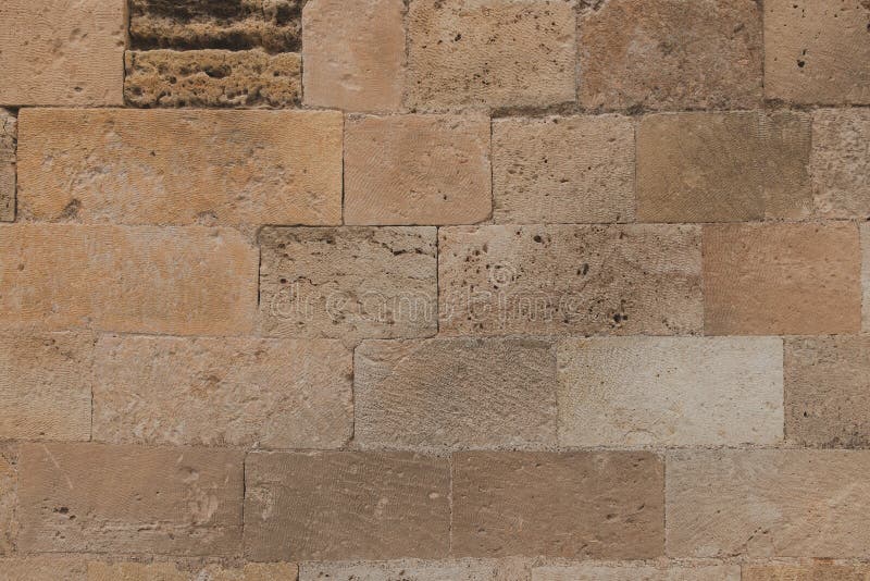 Ancient Wall Made from Different Blocks. Stock Image - Image of ...