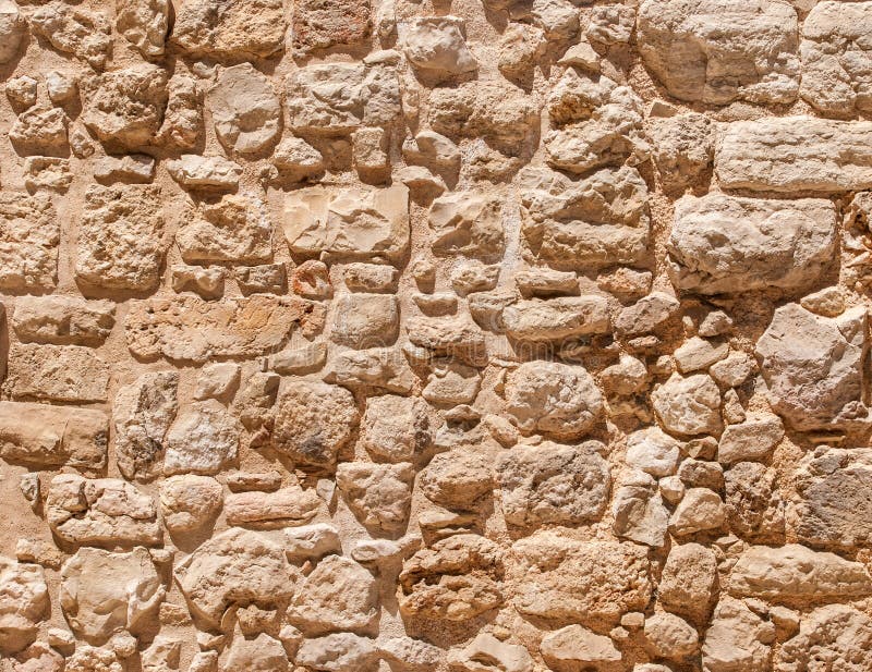 Old Wall Made of the Jerusalem Stone Stock Image - Image of material ...