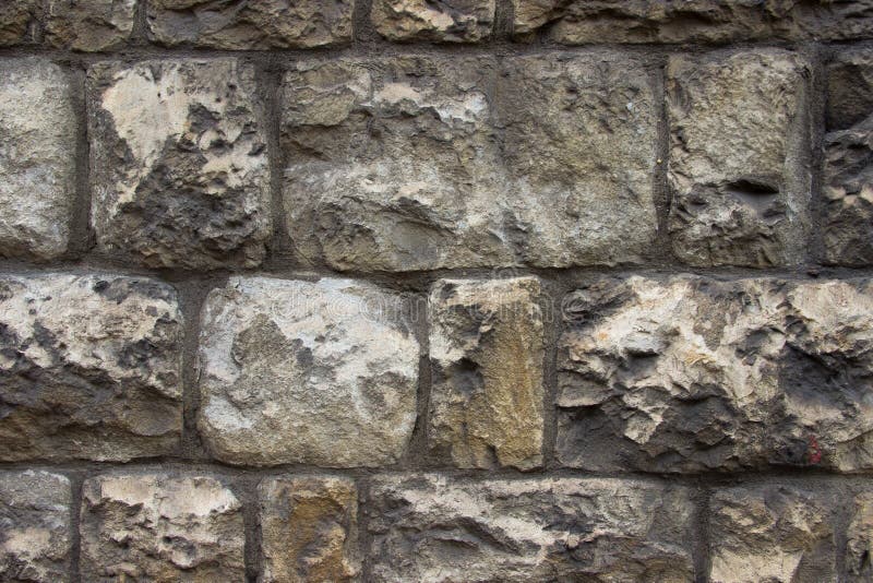 Old Wall Made of Stone Blocks Stock Image - Image of rough, concrete ...