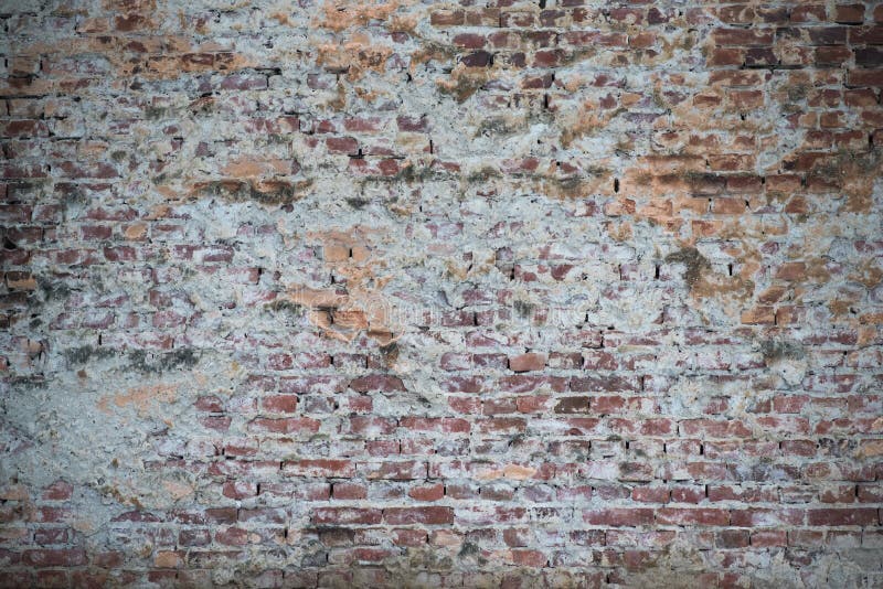 Old Wall of Red Bricks. Wallpaper of Ordinary Building Wall Texture ...