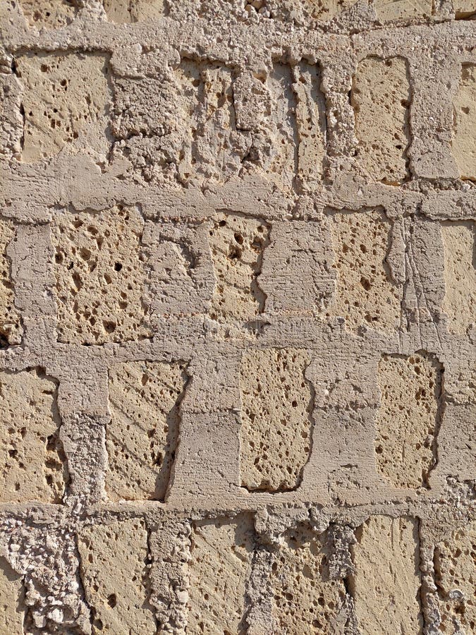 Fragment of a Shell Rock Wall. Masonry and Brick, Tile and Stone ...