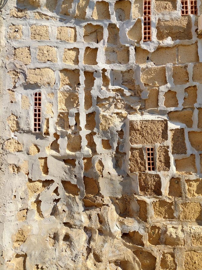 Fragment of a Shell Rock Wall. Masonry and Brick, Tile and Stone ...