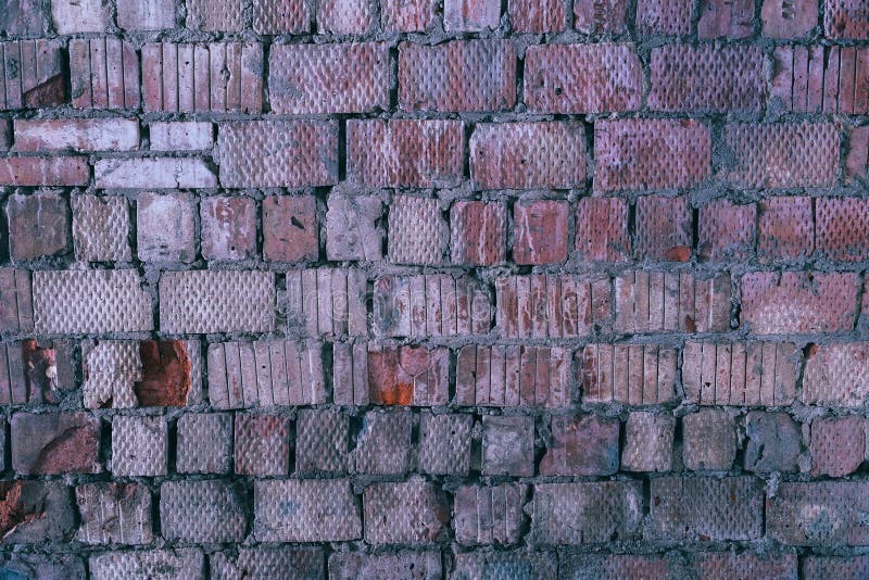 The Old Wall of a Square Red Brick Stock Photo - Image of pattern ...