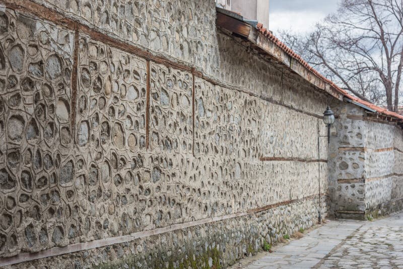 Old wall stone perspective stock image. Image of construction - 90053621