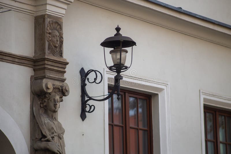 Old Wall Street Lighting, in the Old Town Stock Image - Image of lamp ...