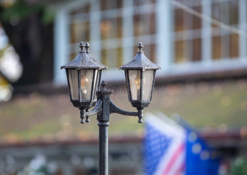 Old Wall Street Lighting, in the Old Town Stock Photo - Image of iron ...