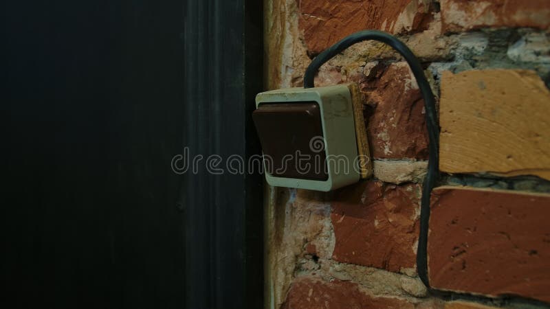 Old Wall Switch on Exposed Brick Background in Vintage Setting Stock ...