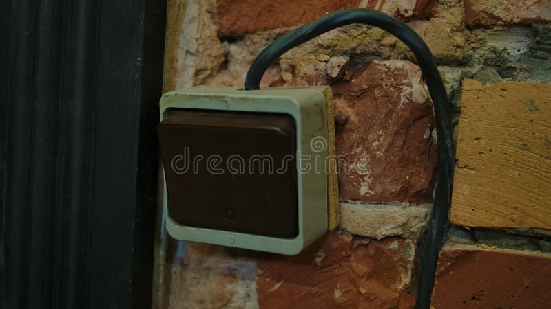 Old Wall Switch on Exposed Brick Background in Vintage Setting Stock ...