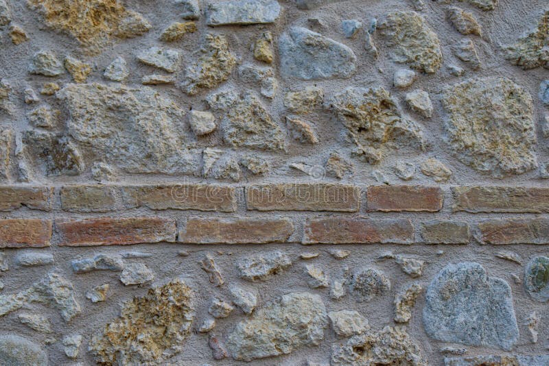 Old Wall Texture Made of Stones, Bricks and Concrete. Old House and ...