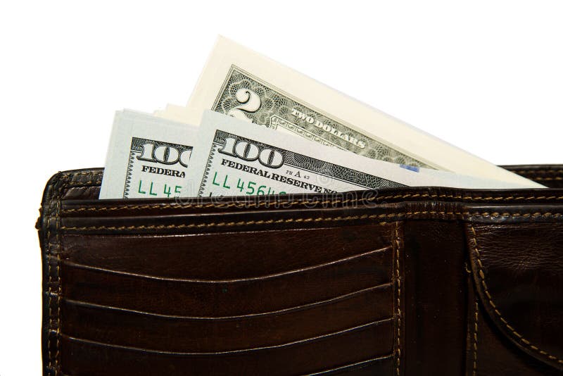 Old Wallet with Banknotes of US Dollars Inside Stock Photo - Image of ...