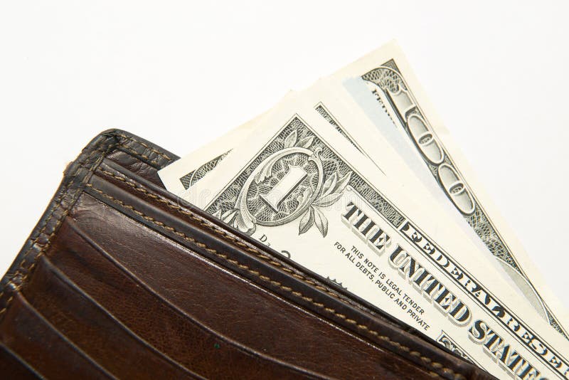Old Wallet with Banknotes of US Dollars Inside Stock Photo - Image of ...