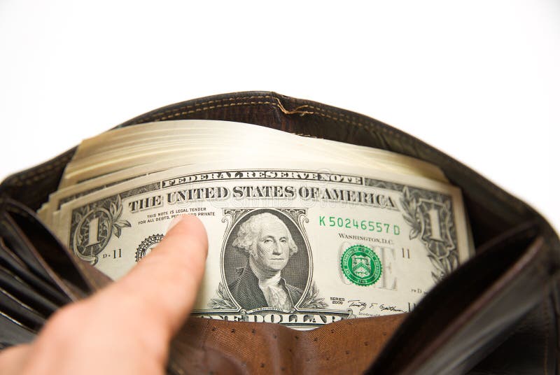 Old Wallet with Banknotes of US Dollars Inside Stock Image - Image of ...
