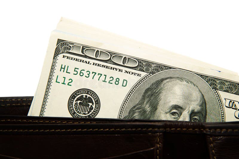 Old Wallet with Banknotes of US Dollars Inside Stock Image - Image of ...