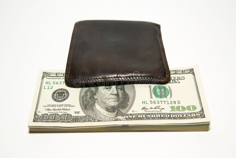 Old Wallet with Banknotes of US Dollars Inside Stock Photo - Image of ...