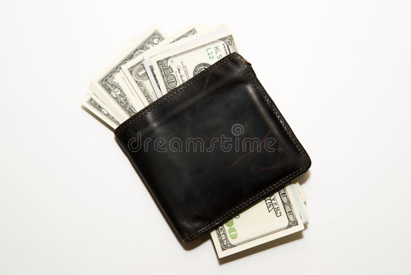 Old Wallet with Banknotes of US Dollars Inside Stock Photo - Image of ...