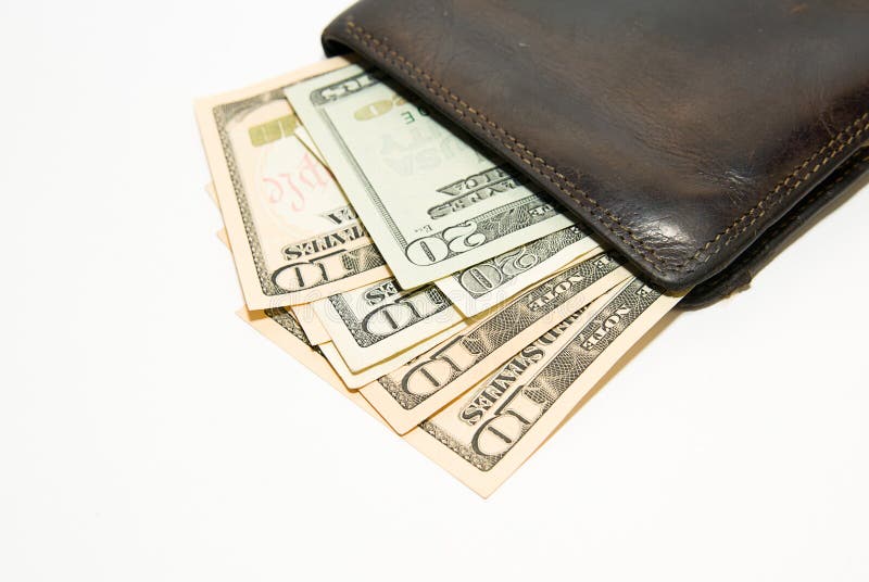 Old Wallet with Banknotes of US Dollars Inside Stock Photo - Image of ...
