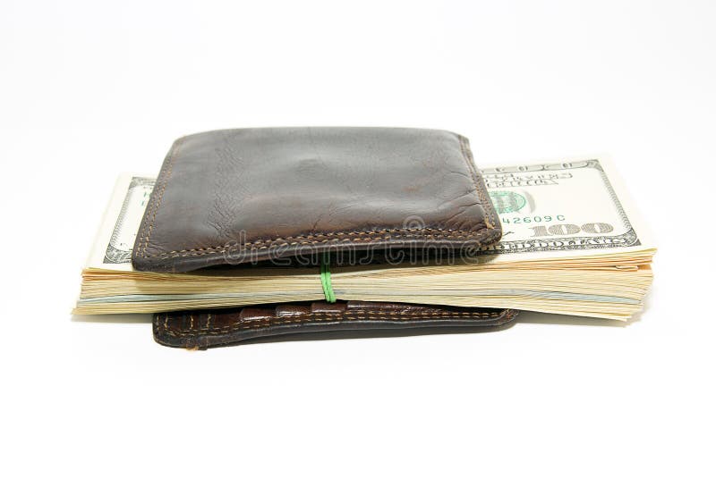 Old Wallet with Banknotes of US Dollars Inside Stock Photo - Image of ...