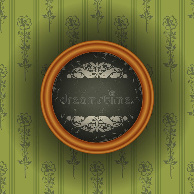 Old Wallpaper with Vintage Frame Stock Vector - Illustration of elegant ...
