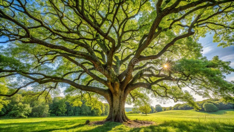 An Old Walnut Tree with Deep Grooves in Its Bark and Low, Twisted ...