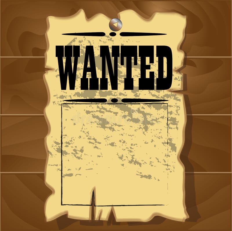 Cartoon Wanted Poster with Whitespace Stock Vector - Illustration of ...