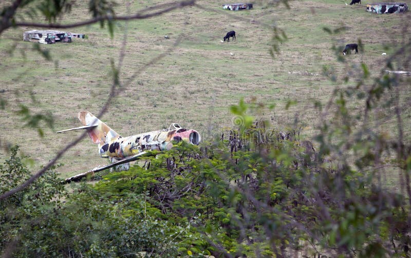 Old War Planes Rust in the Field. Cuba Stock Image - Image of ...