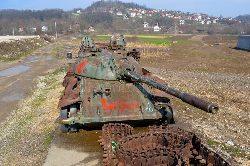 Old War Tank in Bosni and Herzegovina Editorial Stock Photo - Image of ...